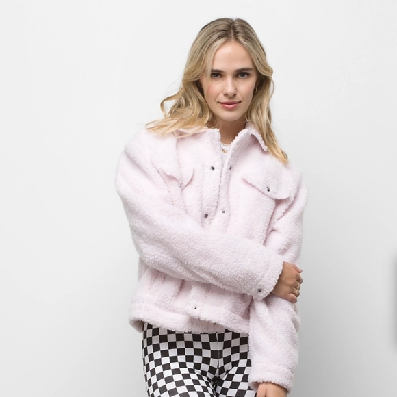Vans | Jackets & Coats | New Vans Boxy Sherpa Jacket Orchid Ice Pink ...